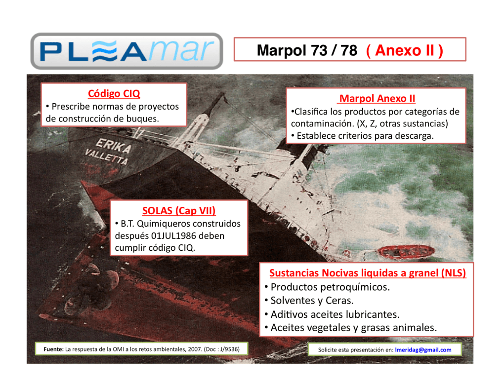 Anexo II MARPOL 73 / 78: La respuesta de la OMI a los retos ambientales ...