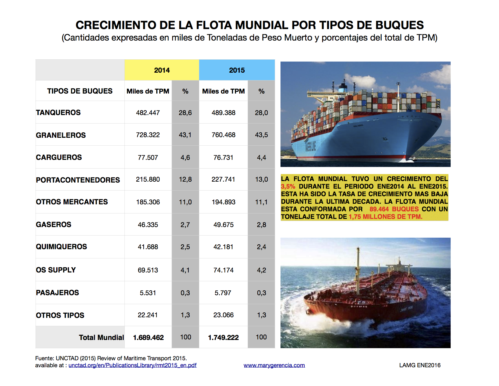 Comercio Marítimo Internacional y la Flota Mundial por tipos de buques | Mar y Gerencia